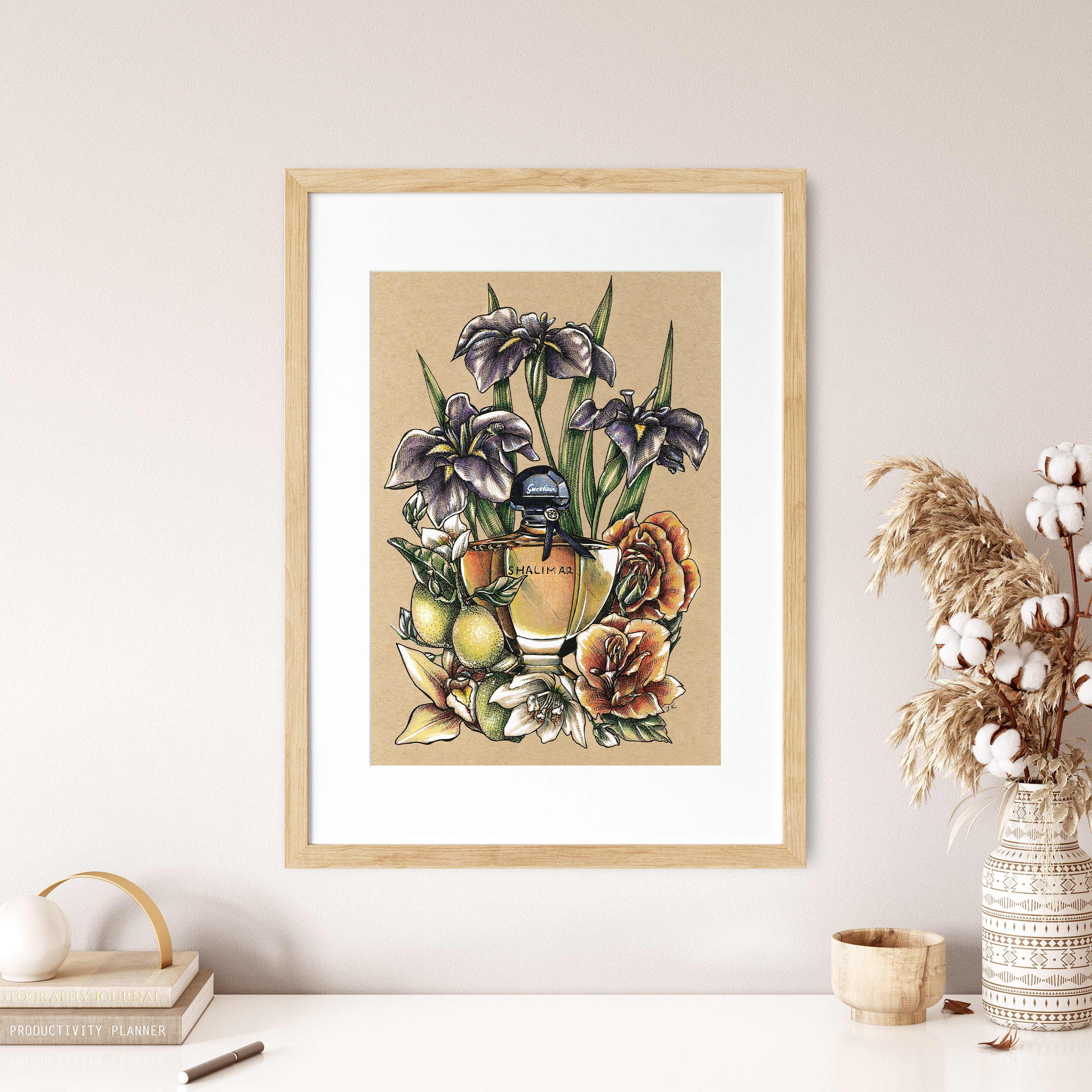 Guerlain Shalimar Perfume Illustration Art Print: Vintage Dressing ...