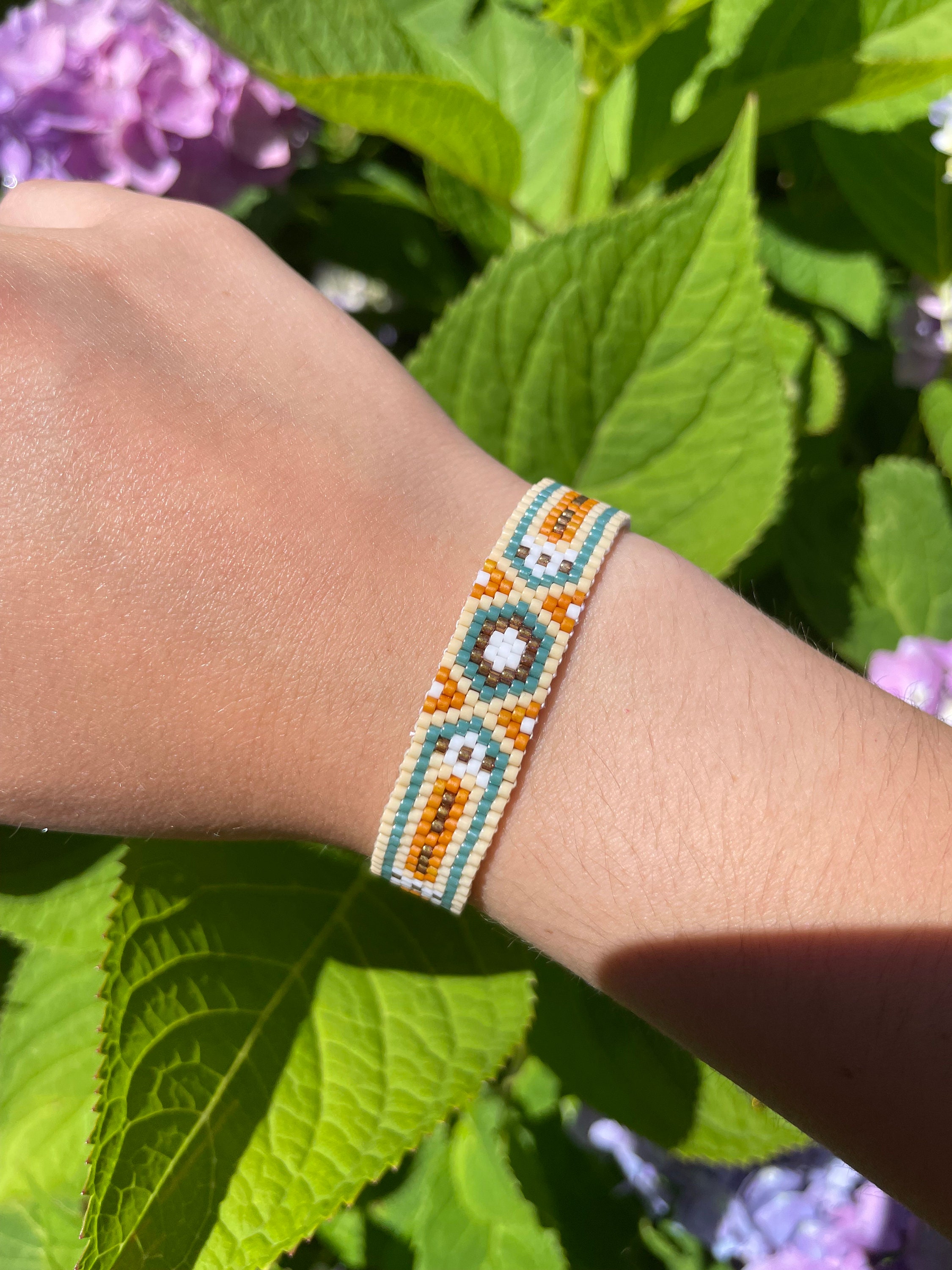 Pulsera Miyuki de patrón azteca | Etsy