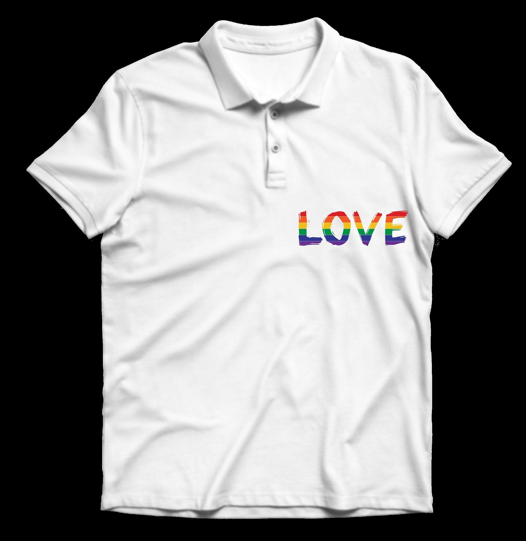 Pride Polo Shirt - Love (pride Colours) - Various Style Options - Etsy UK