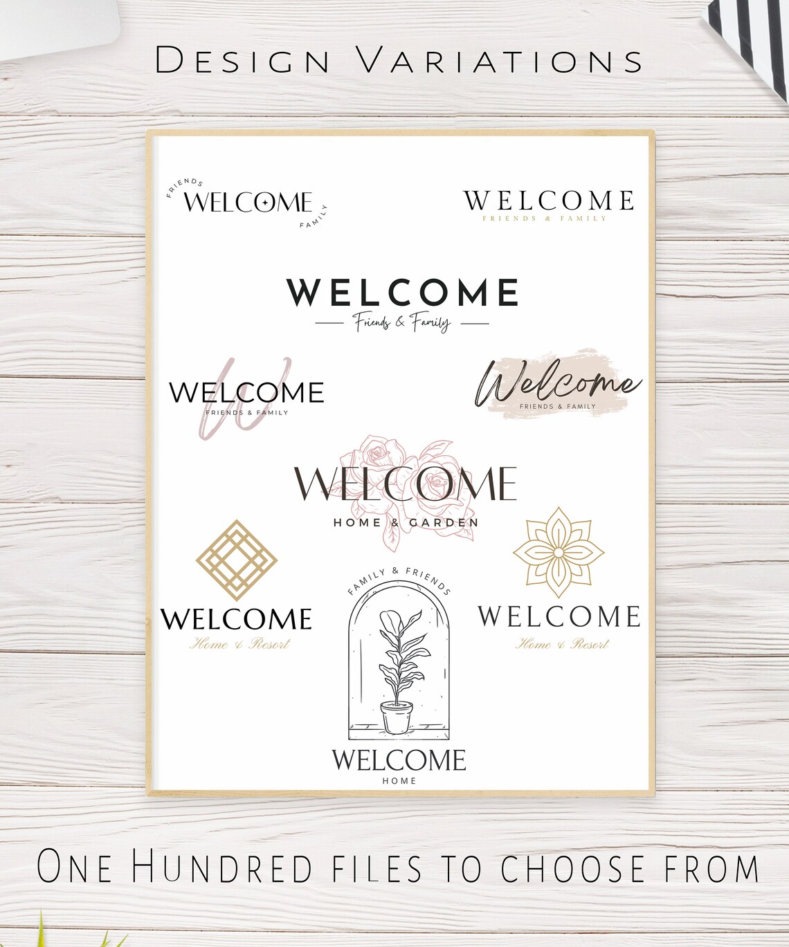 WELCOME Monogram Designs | 100 Variations in .SVG and .PNG File Format ...