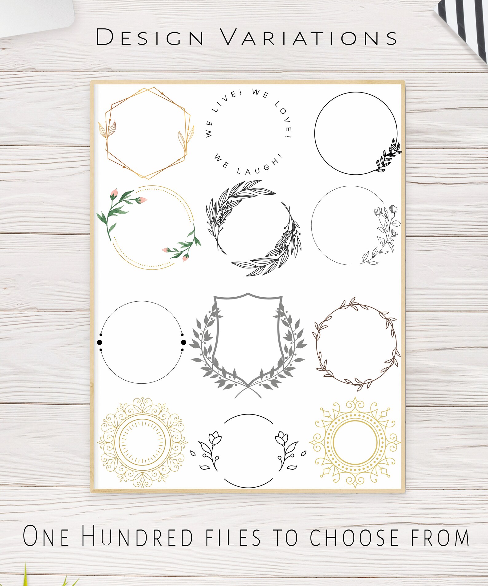 Minimalist Family Crest Monogram Frame Designs | 100 Variations in .SVG ...