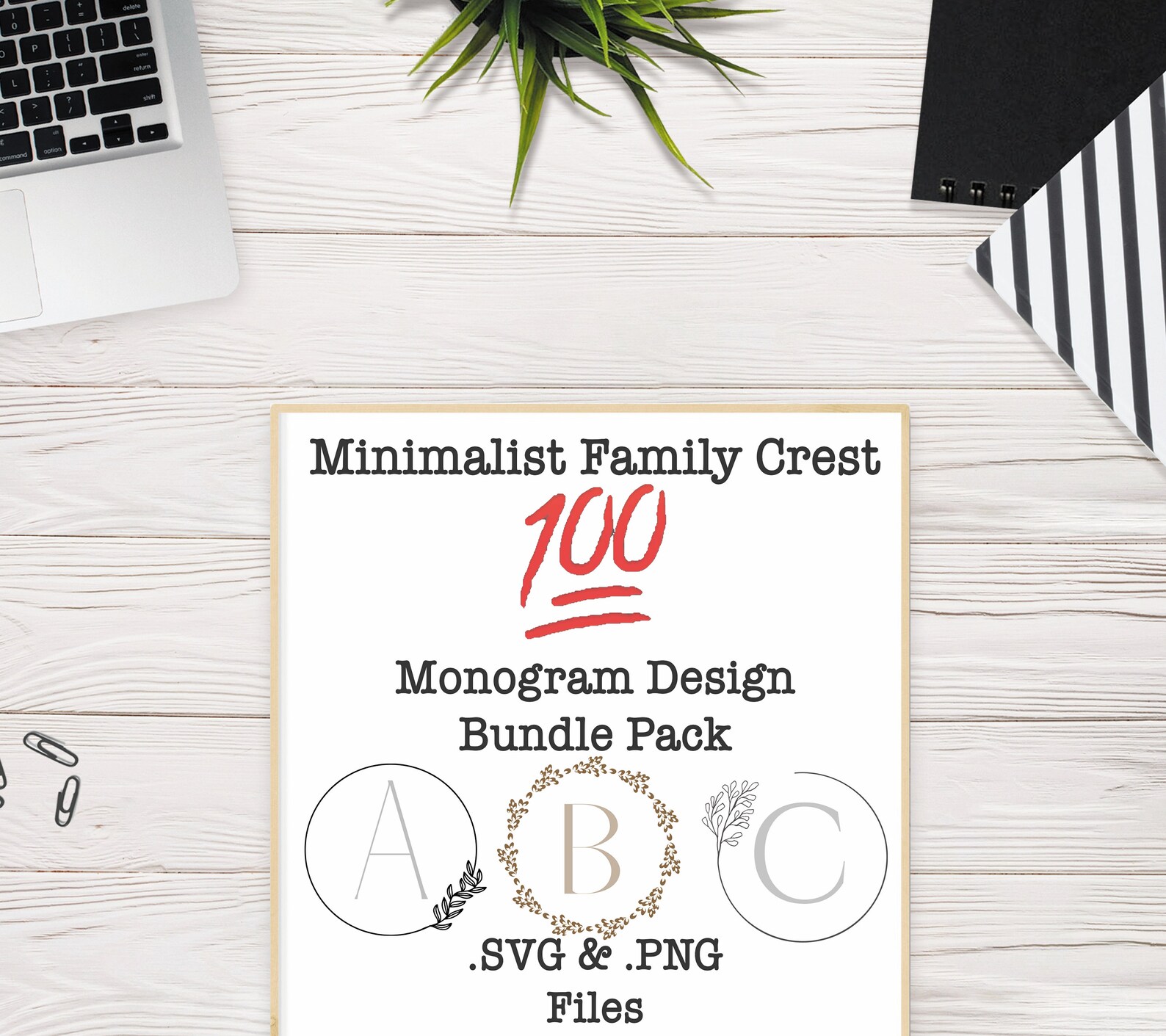 Minimalist Family Crest Monogram Frame Designs | 100 Variations in .SVG ...