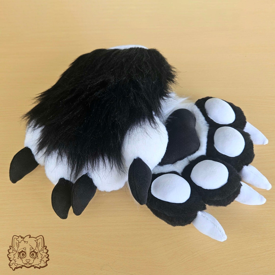 Memento Mori Fursuit Puffy Mochi Paws, Soft Claws, Handpaws, Black and ...