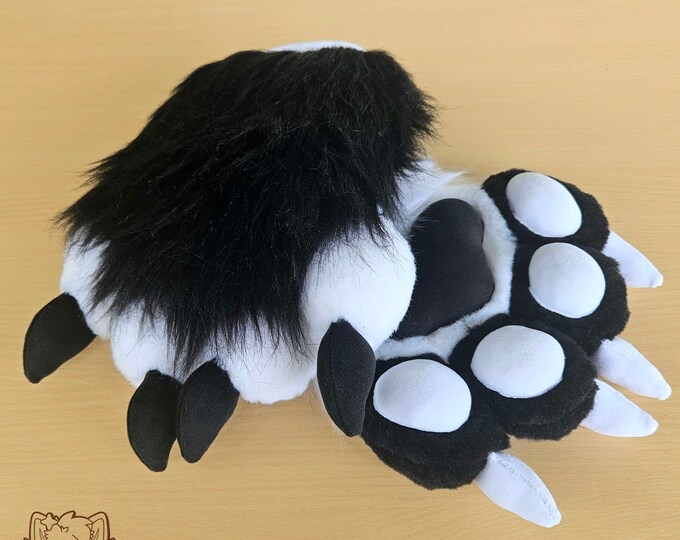 Memento Mori Fursuit Puffy Mochi Paws, Soft Claws, Handpaws, Black and ...