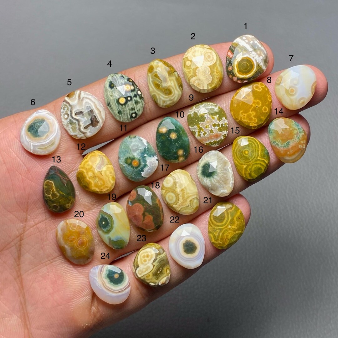 Orbicular Ocean Jasper Rose Cut Top Grade Quality 100% Natural Loose ...