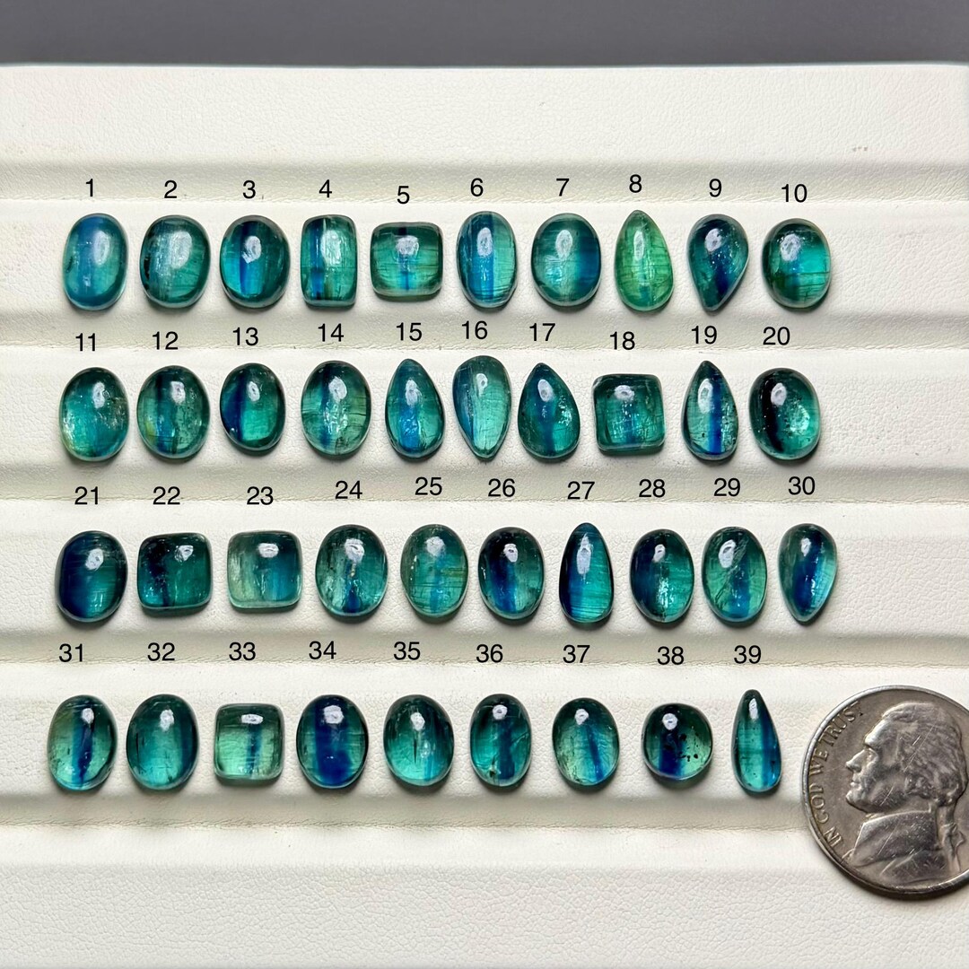 Bi - Color Green Kyanite Top Grade Quality 100% Natural Cabochon Loose ...