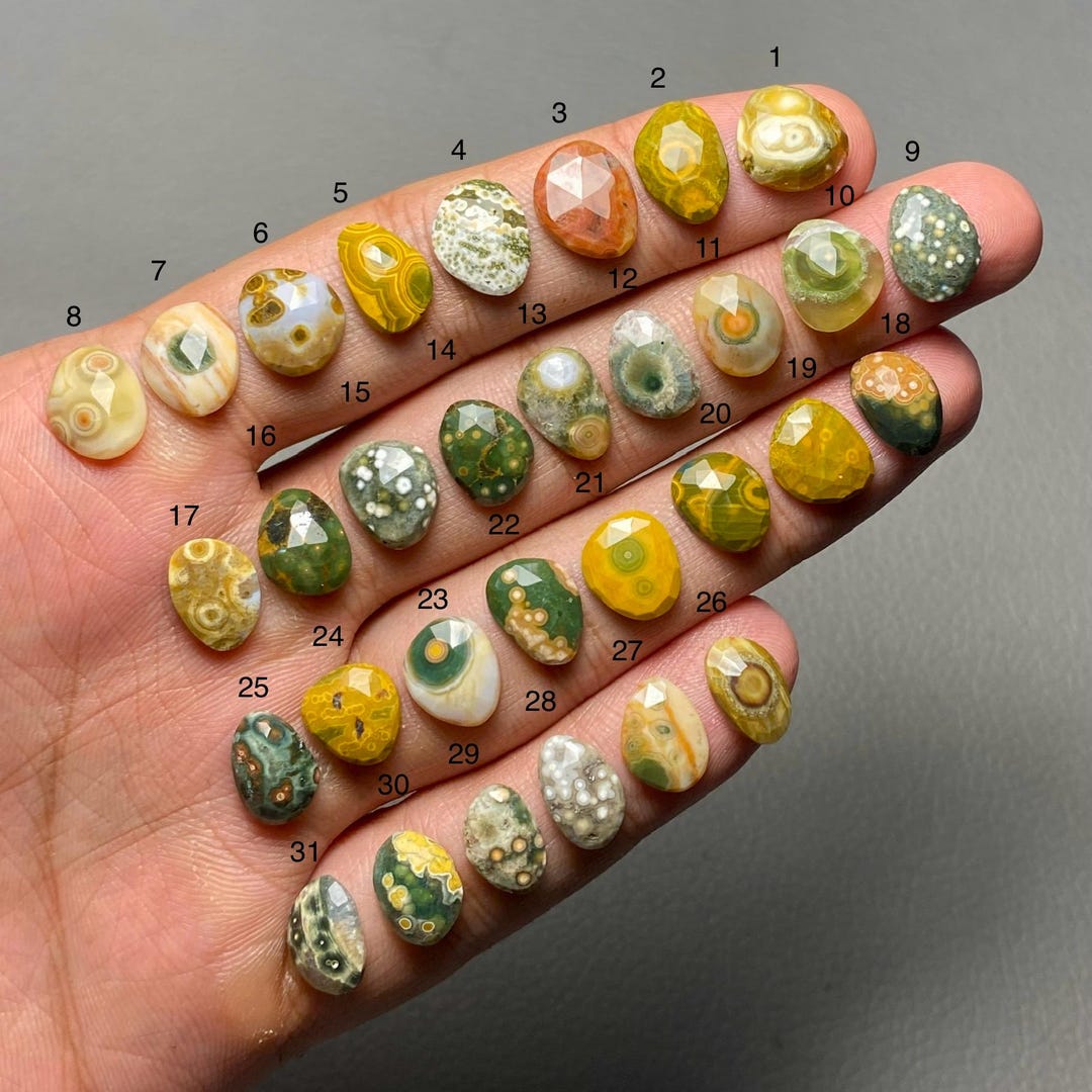 Orbicular Ocean Jasper Rose Cut Top Grade Quality 100% Natural Loose ...