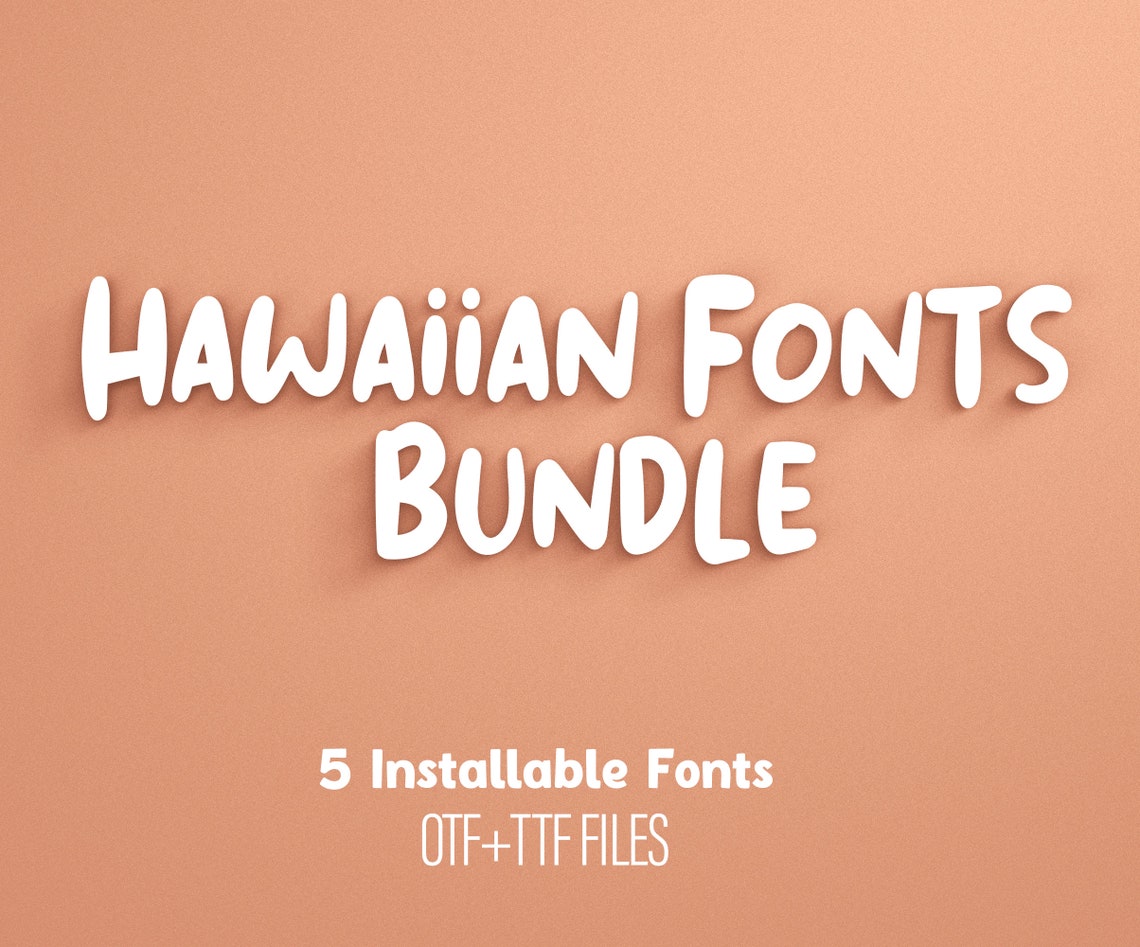 5 Hawaiian Fonts Bundle / Tropical Style Calligraphy & | Etsy