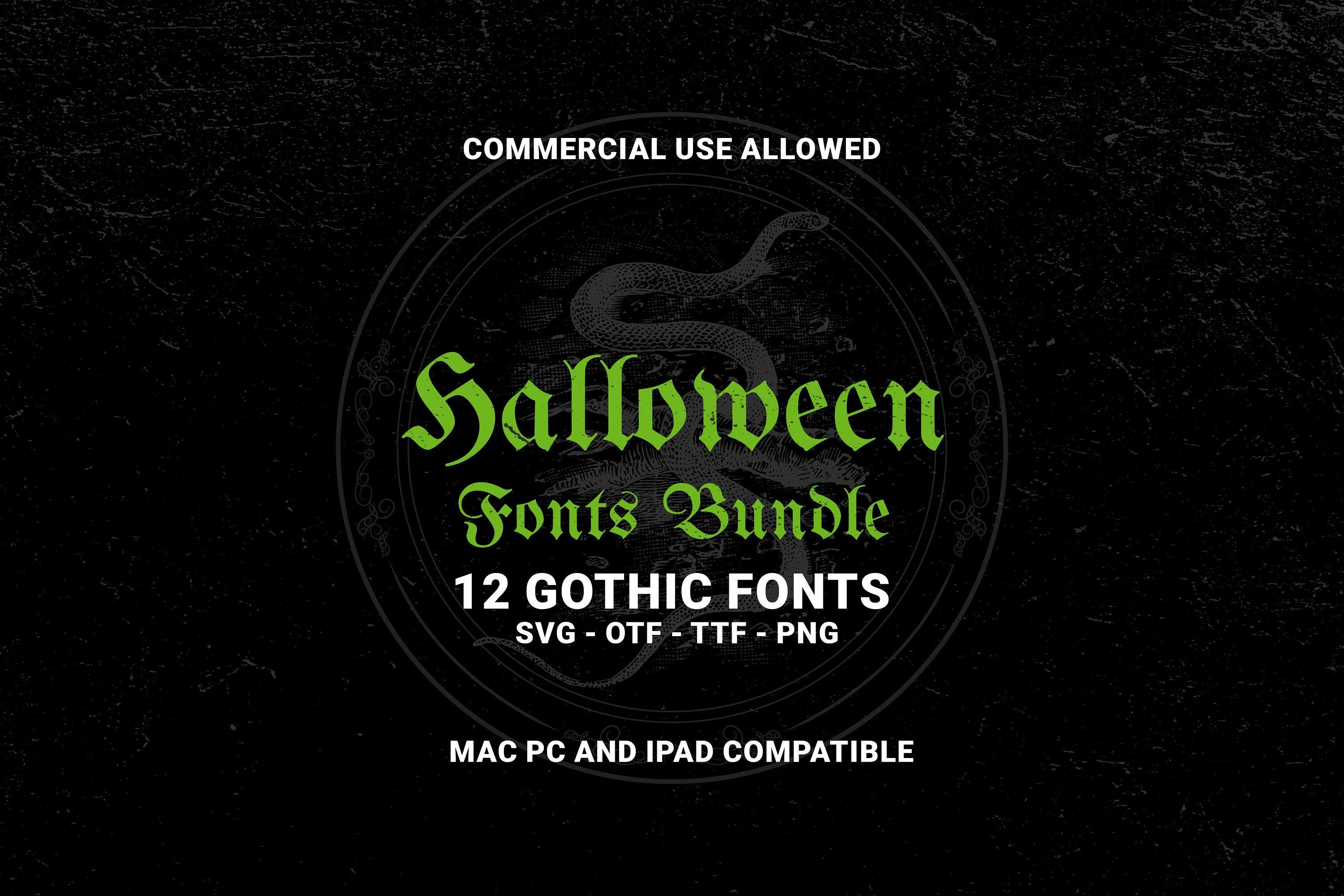 12 Witchy Halloween Fonts Instant Download, Label Fonts, Old-fashioned ...