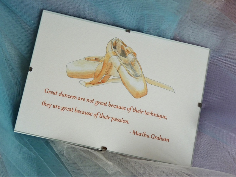 Ballet Pointe Shoes Aquarel Art Print With Optional Motivational Quote ...