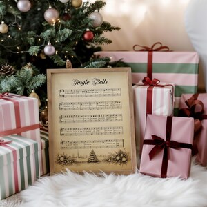 Jingle Bells Vintage Christmas Sheet Music Piano Print Christmas Wall ...