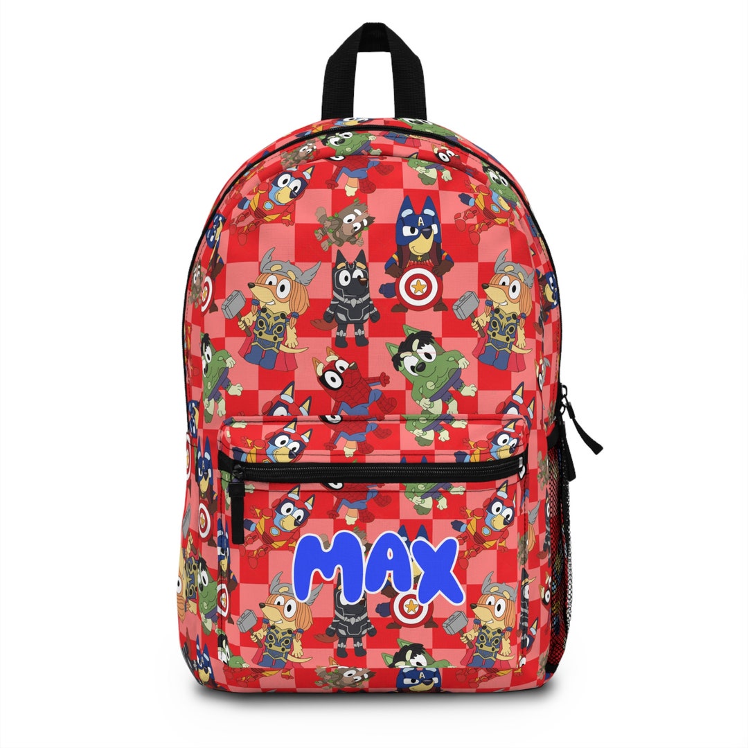 Bluey Super Hero Marvel Character Back to School Personalized Backpack ...