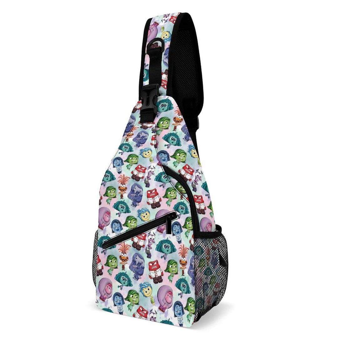 Inside Emotion Movie Character Print Sling Bag, Theme Park Backpack ...