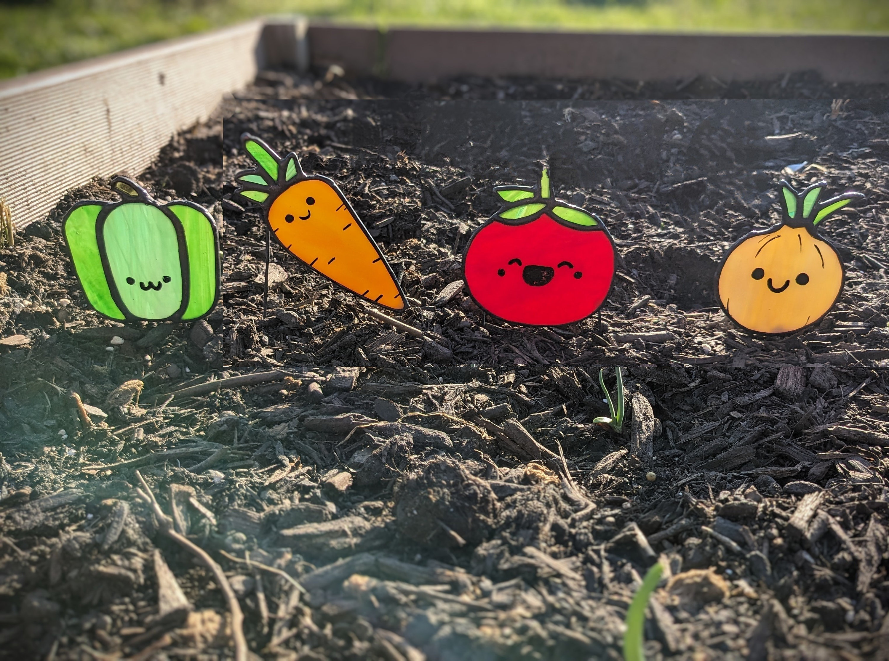 Cute Veggie Stained Glass Plant Stake Crop Markers - Etsy