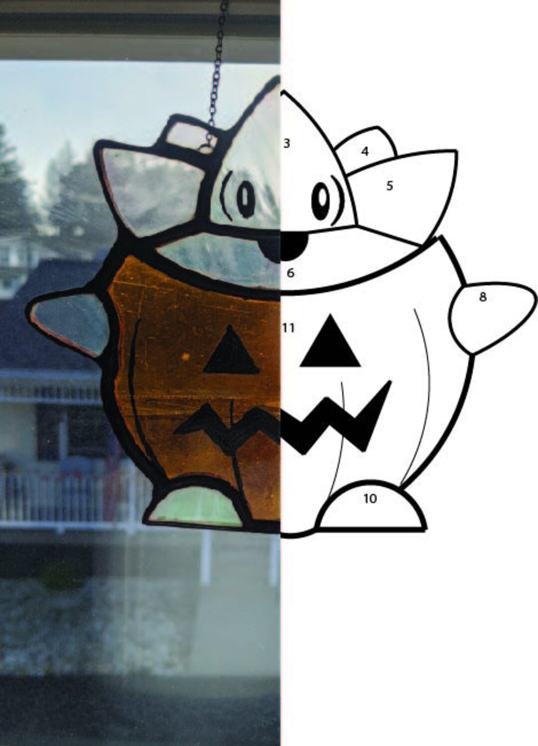 Stained Glass Pattern Togepi-inspired Jack-o-lantern - Etsy