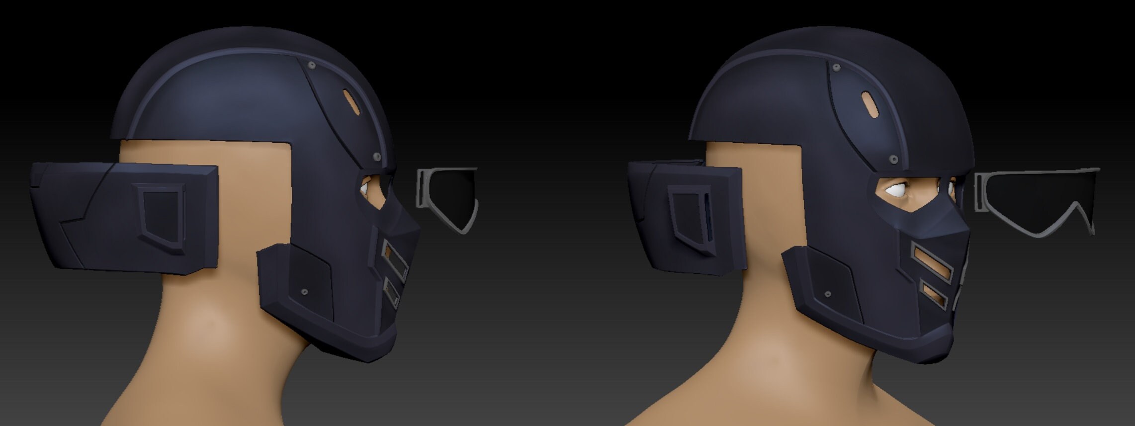 Snake Eyes GI Joe Prime 1 Style Ninja Mercenary Combat 3d Model Helmet ...