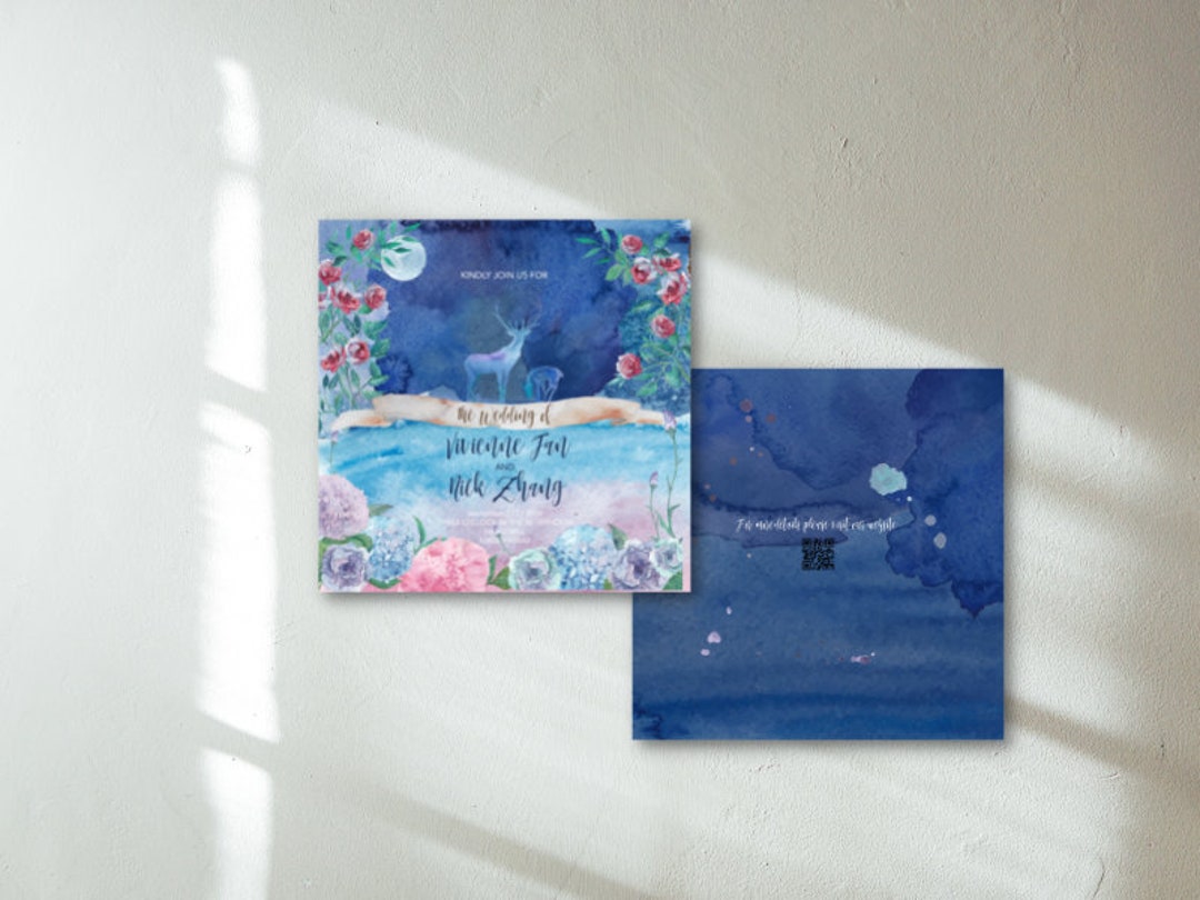 Enchanted Wedding Invitation Summer Garden Forest Night - Etsy