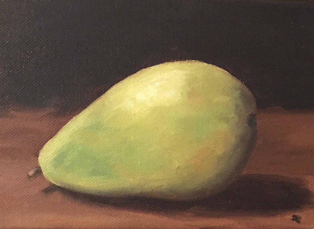 Pear Painting-original Oil Painting-painting From Life-pear-5x7 - Etsy