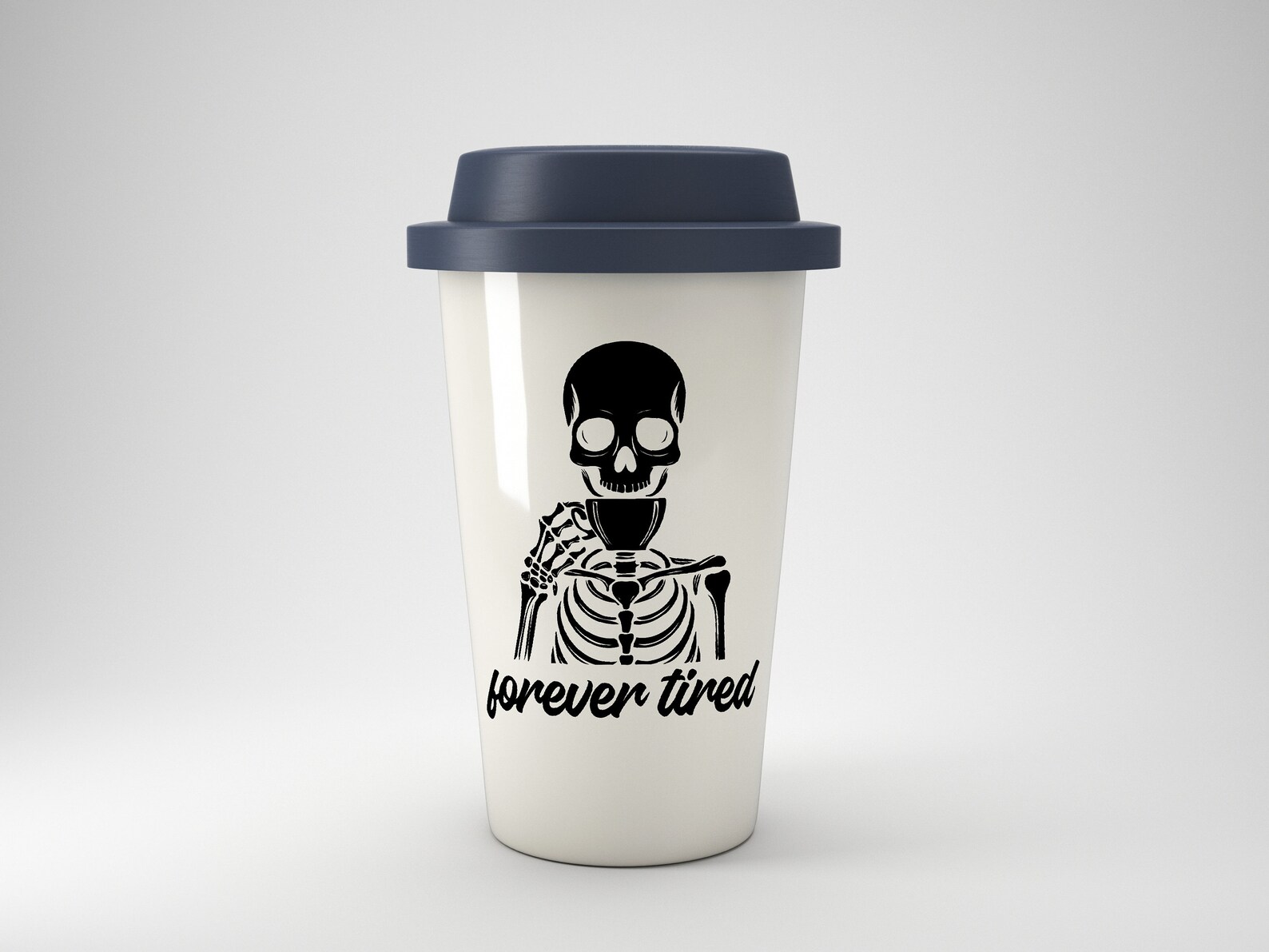Forever Tired Skeleton SVG, Quirky Coffee Drinker PNG, DXF Files for ...