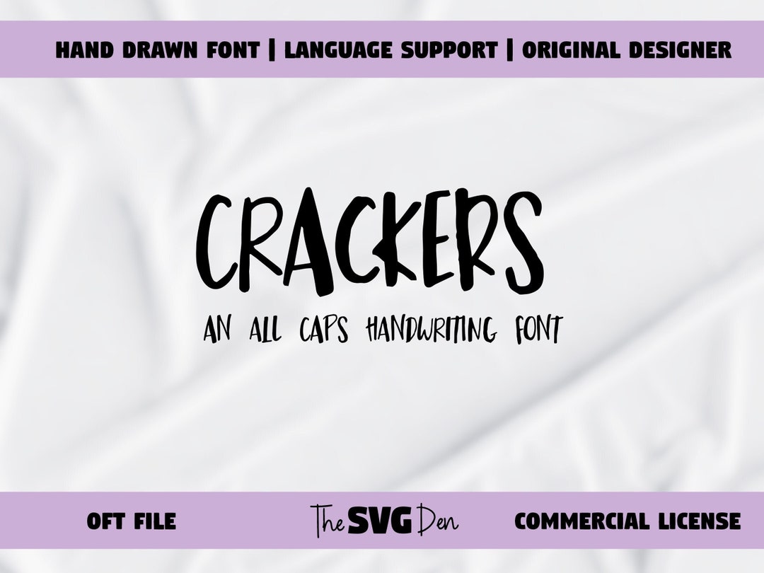 Crackers Handwriting Font, All Caps Capital Letters, Hand-drawn ...