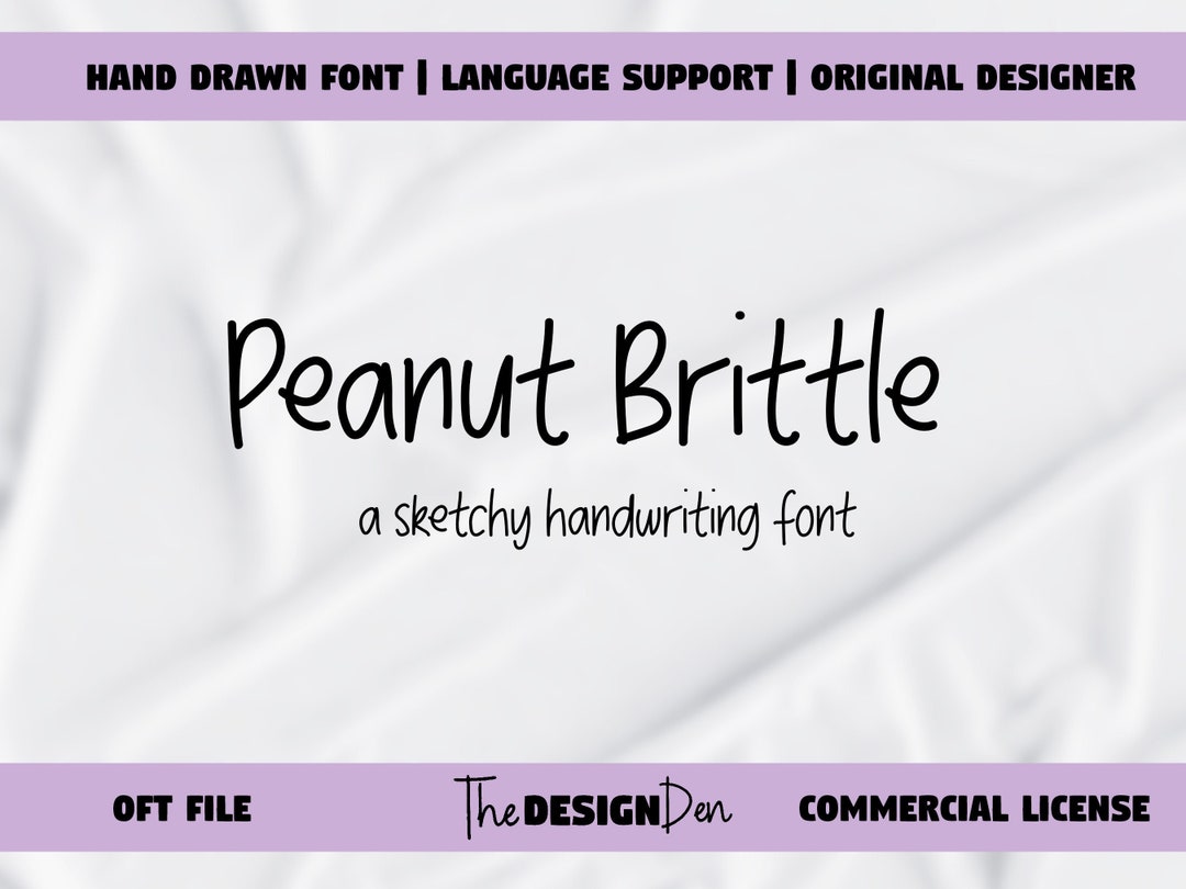 Peanut Brittle Font, Sketchy Handwritten Style, Commercial License ...