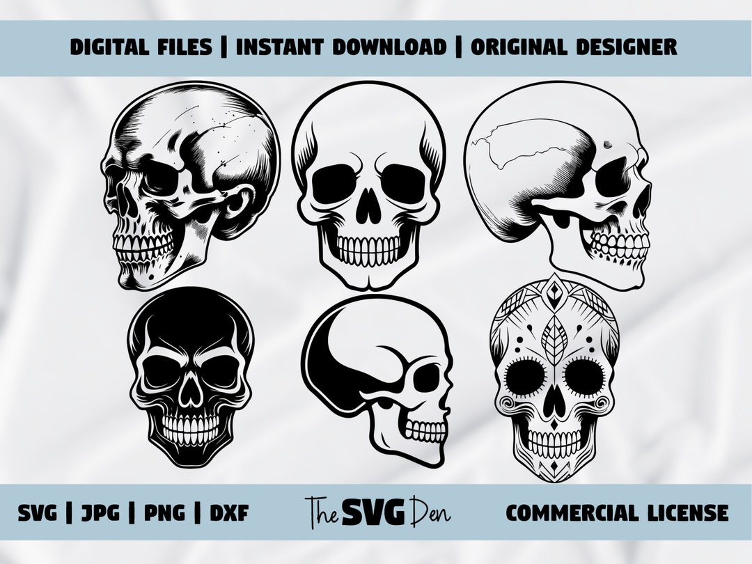 Creative Skull SVG Collection - 21 Distinct Designs for T-shirts and ...
