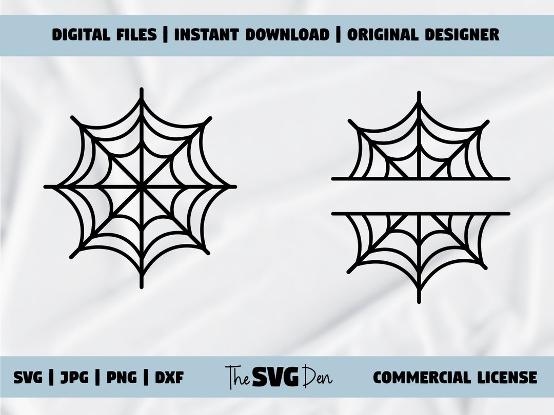 Bold Spiderweb SVG Bundle - Full & Split Web Designs for DIY Shirts and ...