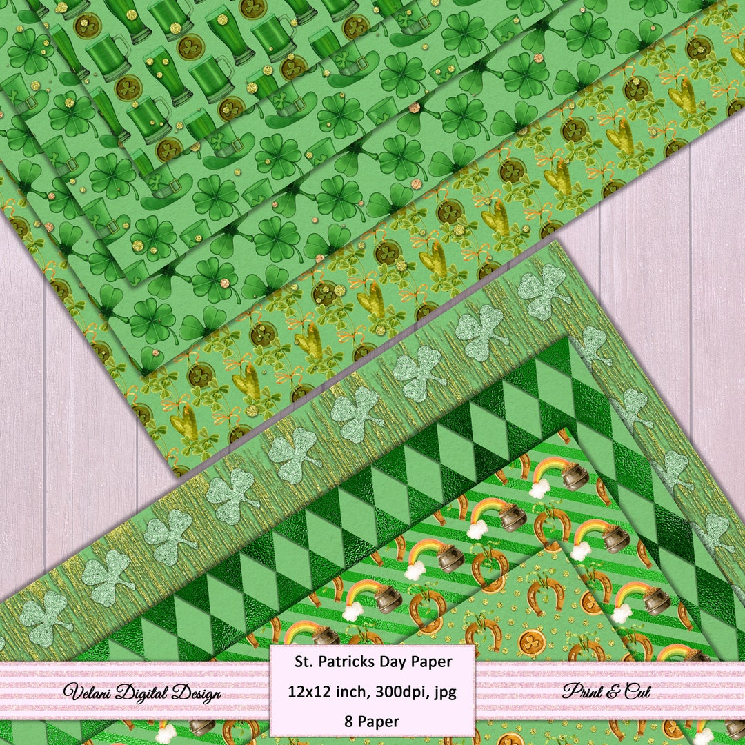 St. Patricks Day Digital Paper INSTANT DOWNLOAD - Etsy
