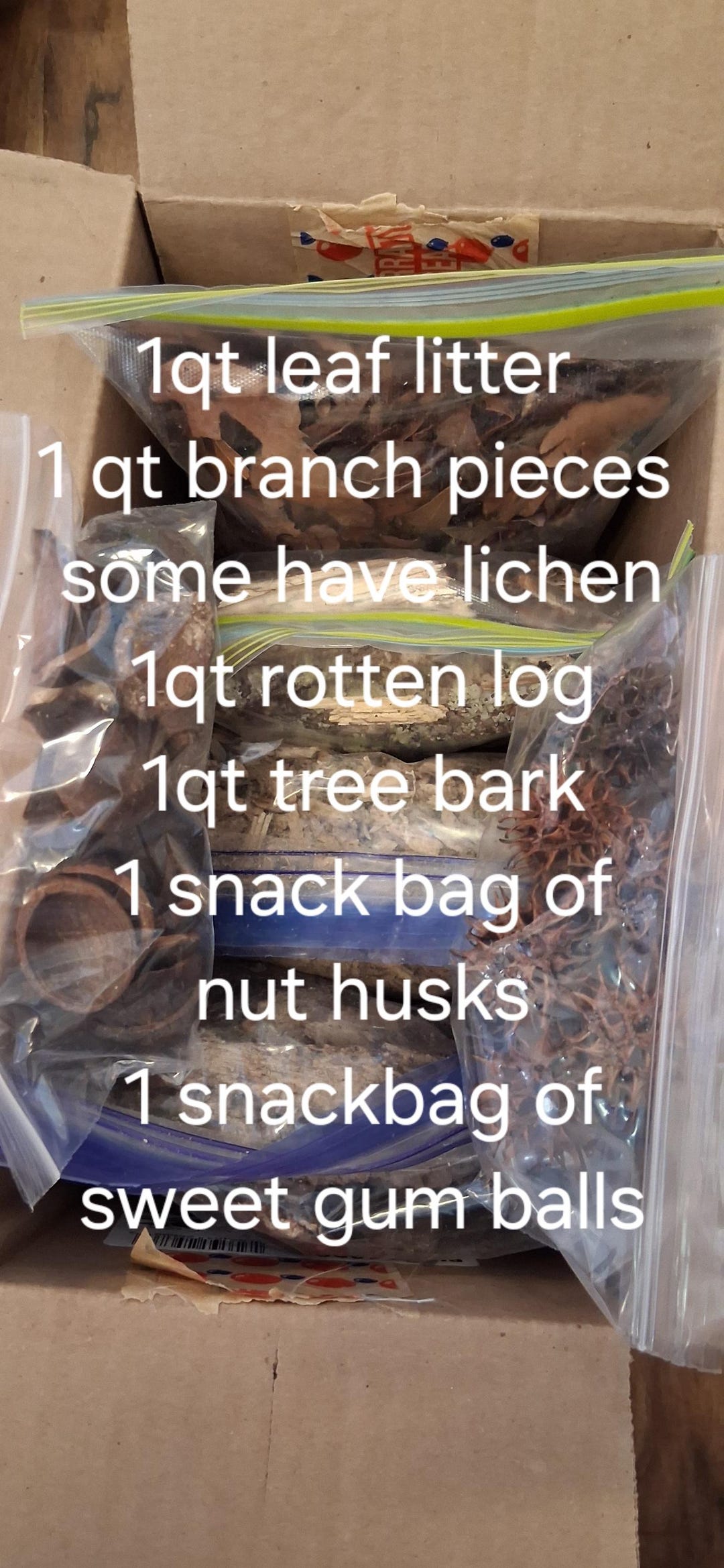 Isopod Terrarium Kit Substrate Bedding Rotten Log, Leaf Litter, Nut ...