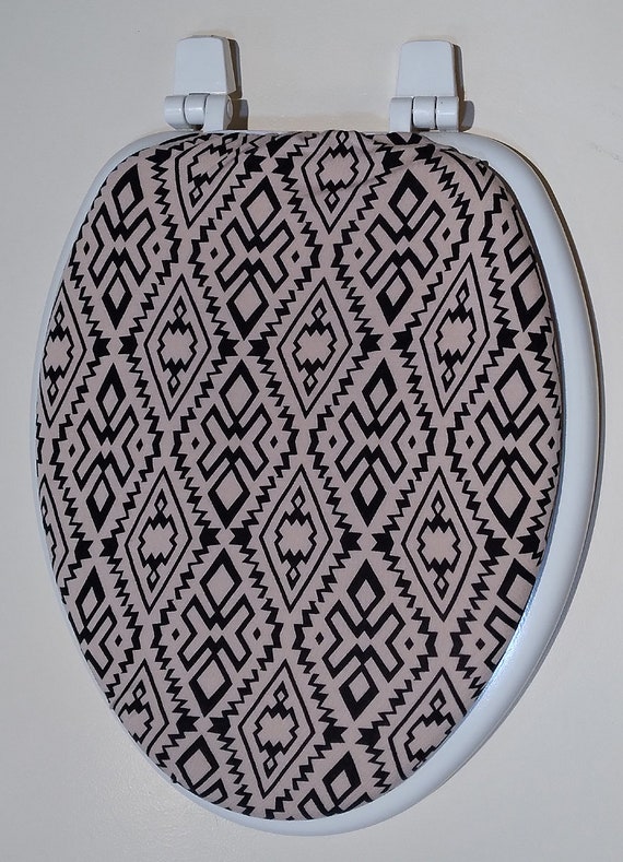 Toilet Seat Cover Bathroom Decor Idea. Cotton Lid Cover. Tan and Black Eco Toilet Seat Lid Cover. Round Toilet Seat and Oblong Standard Etsy Canada