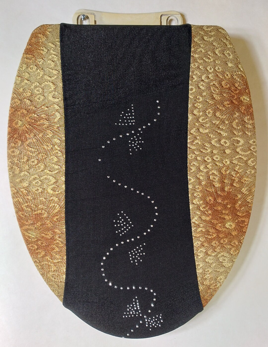 Very Fancy Cloth Toilet Seat Lid Cover for Elongated Loo. Bling! High ...