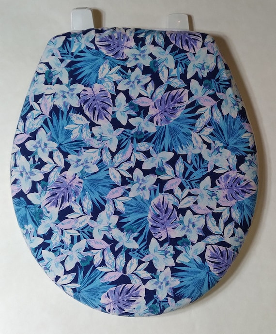 Toilet Lid Cover Fabric Seat Cover. Aqua Blue Bathroom. Standard Size Toilet Seat. Easy Fun Bathroom Ideas for Small Bathrooms. Home Decor. Etsy Canada
