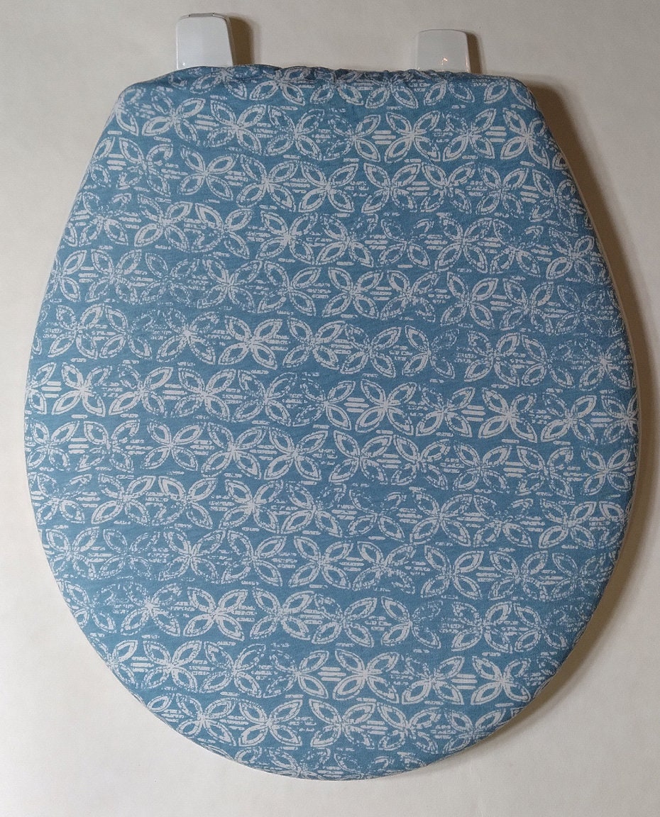 Fabric Toilet Lid Cover. for Standard Size Round or Oval Toilet Seat ...