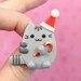 Santa Pusheen Pin, Gift for Friends, Cat in Santa Hat Brooch, Xmas ...