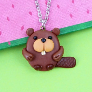 Beaver Keychain, Woodland Animal Charm, Funny Wildlife Necklace, River ...