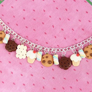 Cookies Charms Bracelet, Sweets Lover Gift, Miniature Food Jewelry ...