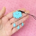 Rainy Cloud Keychain, Gift for Friends, Blue Raindrop Necklace, Kawaii ...