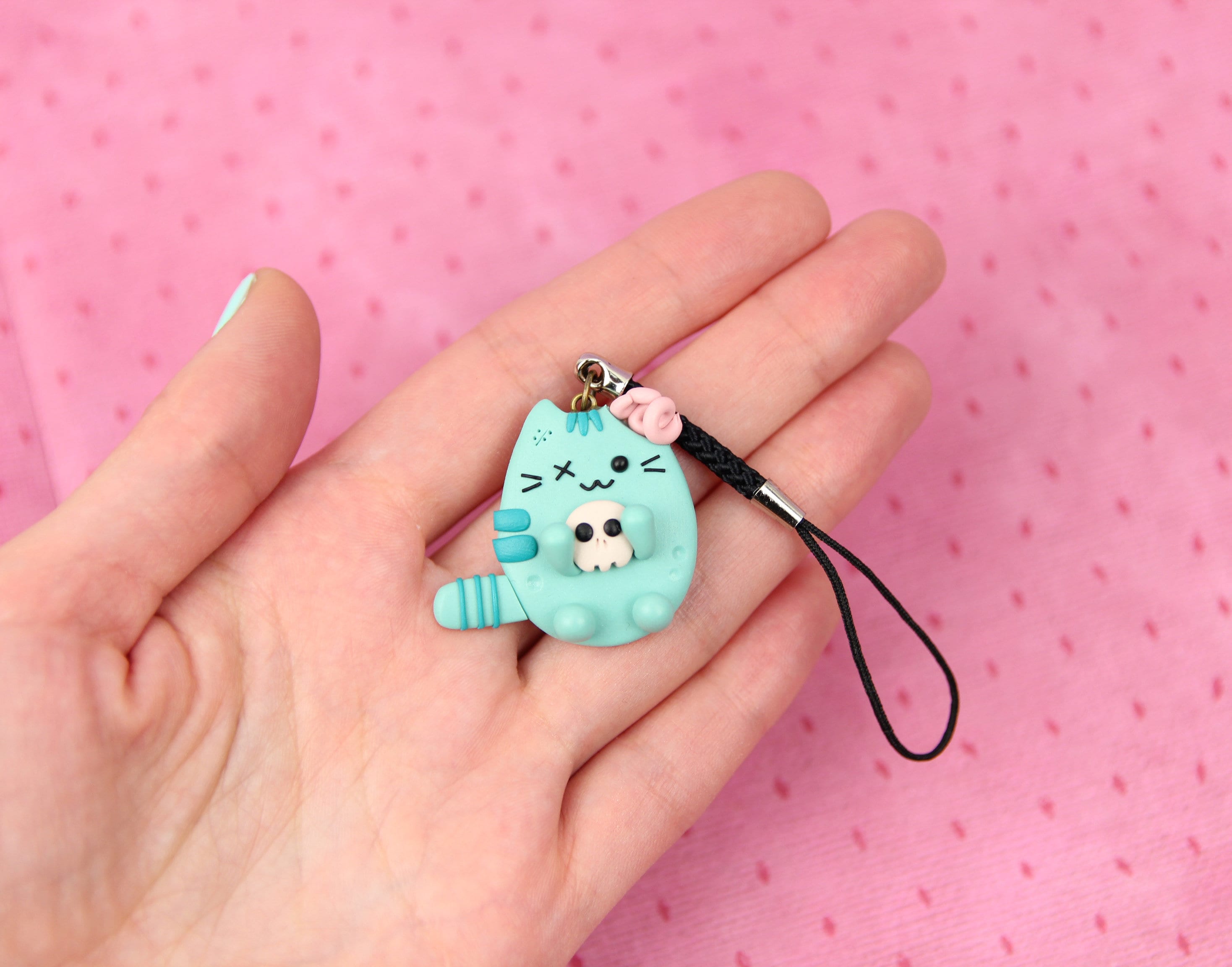 Pusheen Zombie Necklace Halloween Cat Keychain Creepy Kitty - Etsy