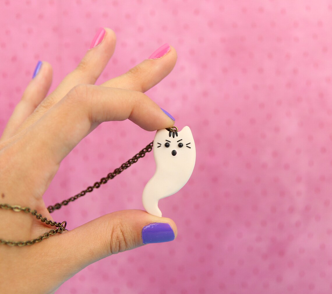 Pusheen Ghost Earrings, Halloween Party Gift, Spooky Animal Earrings ...