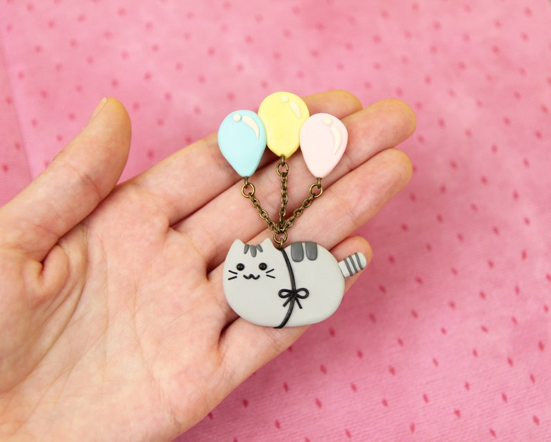 Pusheen on Balloons Pin Gift for Kids Birthday Party - Etsy
