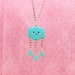Rainy Cloud Keychain, Gift for Friends, Blue Raindrop Necklace, Kawaii ...