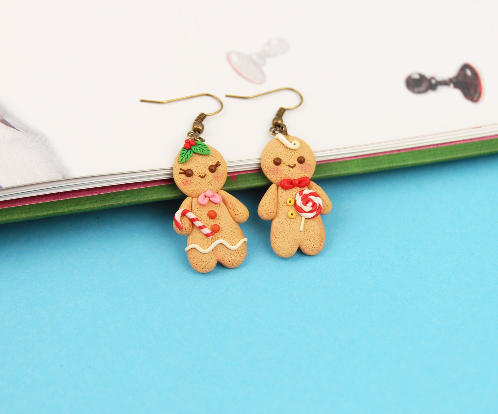 Gingerbread Man Earrings Gift for Kids Funny Christmas | Etsy
