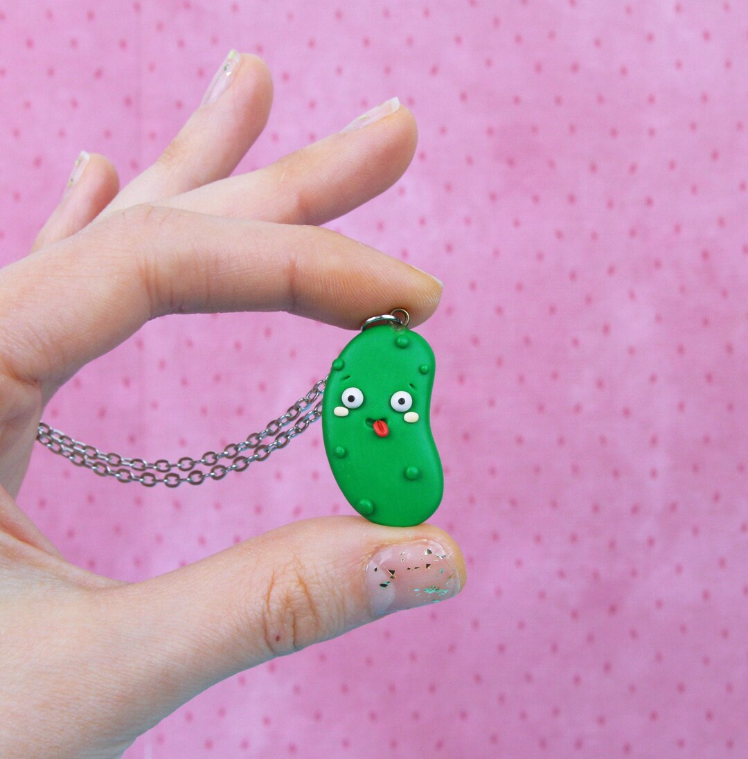 Whimsical Cucumber Necklace, Funny Vegan Gift, Cute Pickle Keychain - Etsy