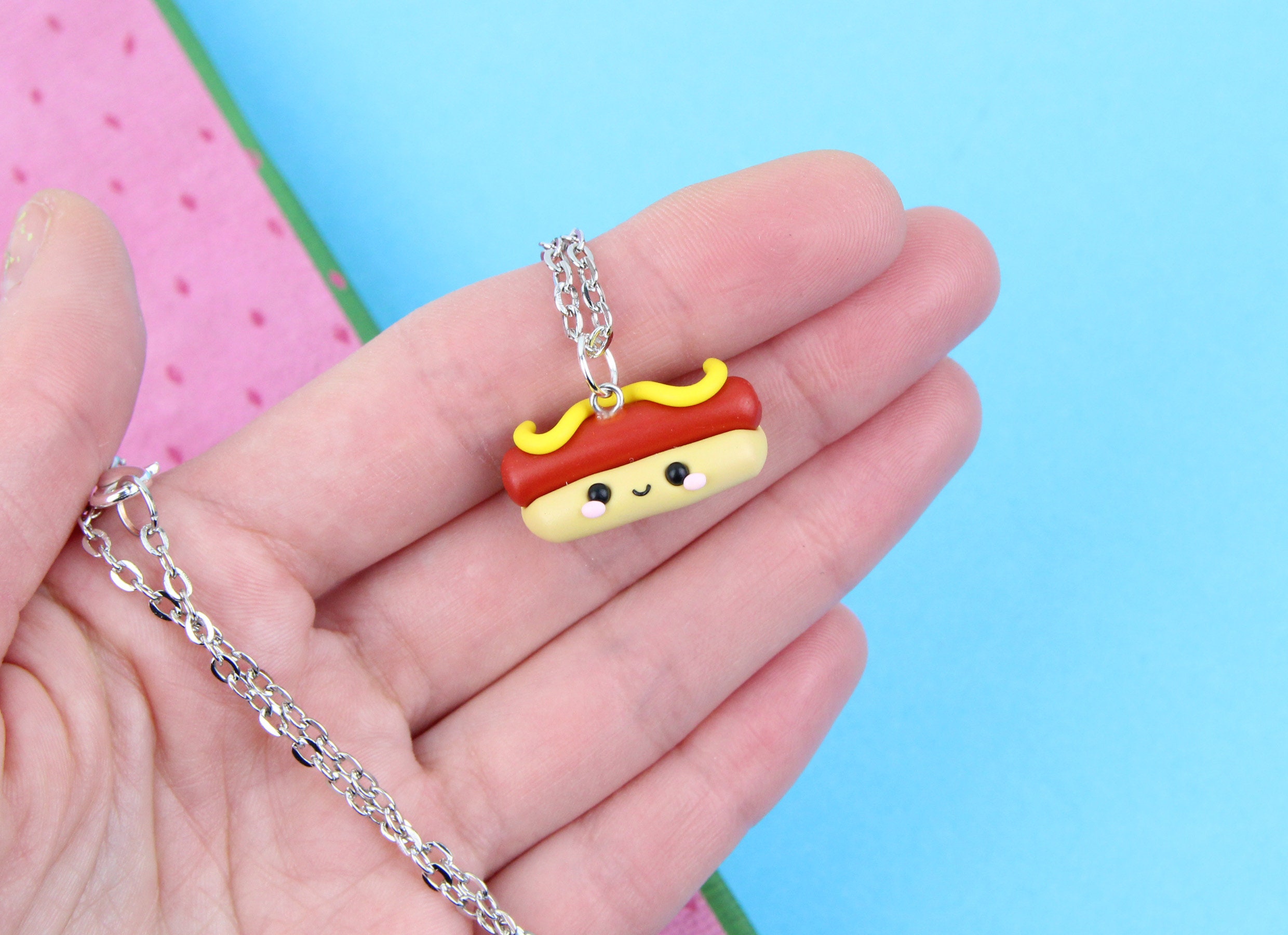 Kawaii Hot Dog Keychain Gift For Boyfriend Miniature Food | Etsy
