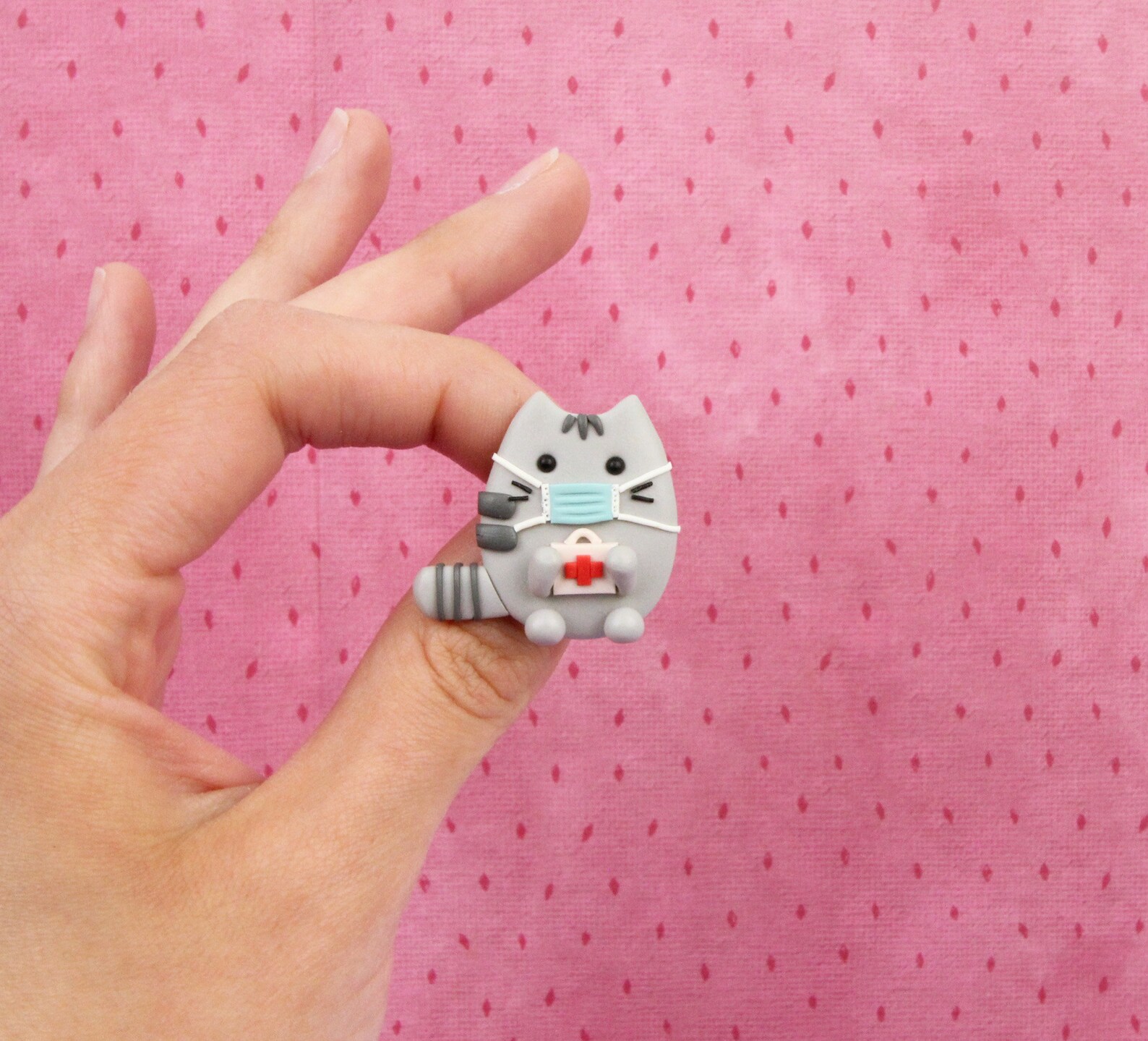 Pusheen in Face Mask Necklace, Doctor Gift, Funny Cat Jewelry, Nurse ...