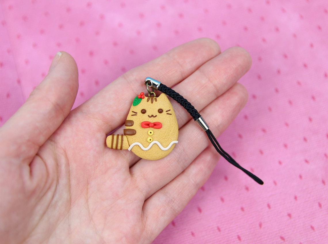 Gingerbread Cat Keychain Gift For Pastry Chef Cookie Pusheen | Etsy