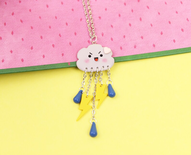 Thunderstorm Necklace, Gift for Friends, Storm Cloud Keychain ...