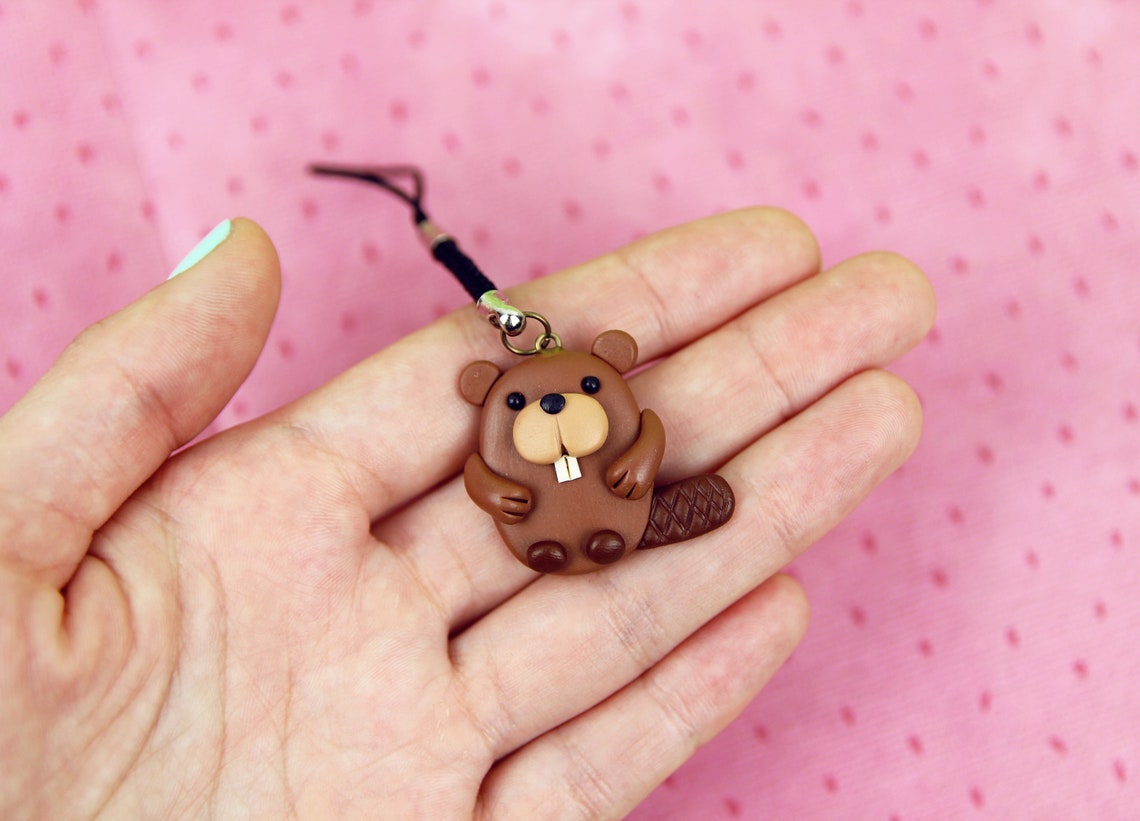 Beaver Keychain, Woodland Animal Charm, Funny Wildlife Necklace, River ...