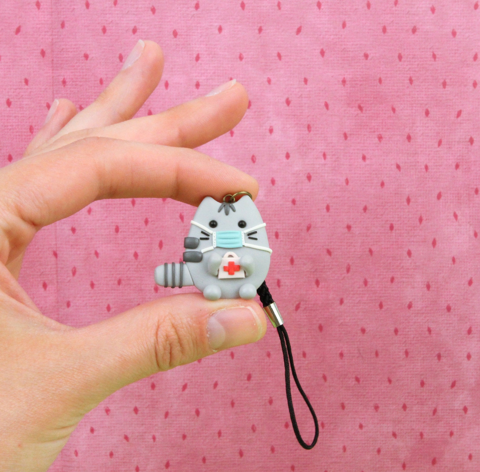 Pusheen in Face Mask Necklace, Doctor Gift, Funny Cat Jewelry, Nurse ...