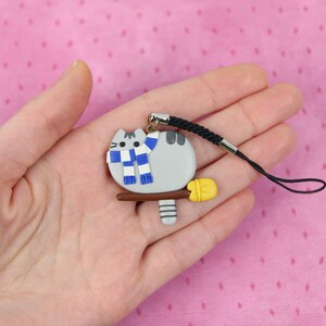Wizard Cat Keychain, Pusheen Lover Gift, Cat on Broom Jewelry, Gift for ...